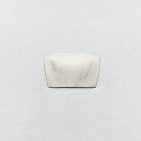Zara | Tops | Zara White Faux Leather Cropped Tube Top | Poshmark
